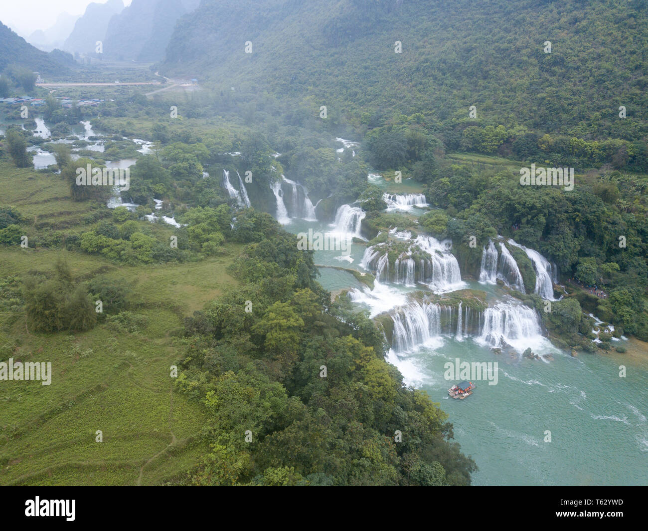 Beautiful waterfall. Ban Gioc waterfall or Detian waterfall is a ...