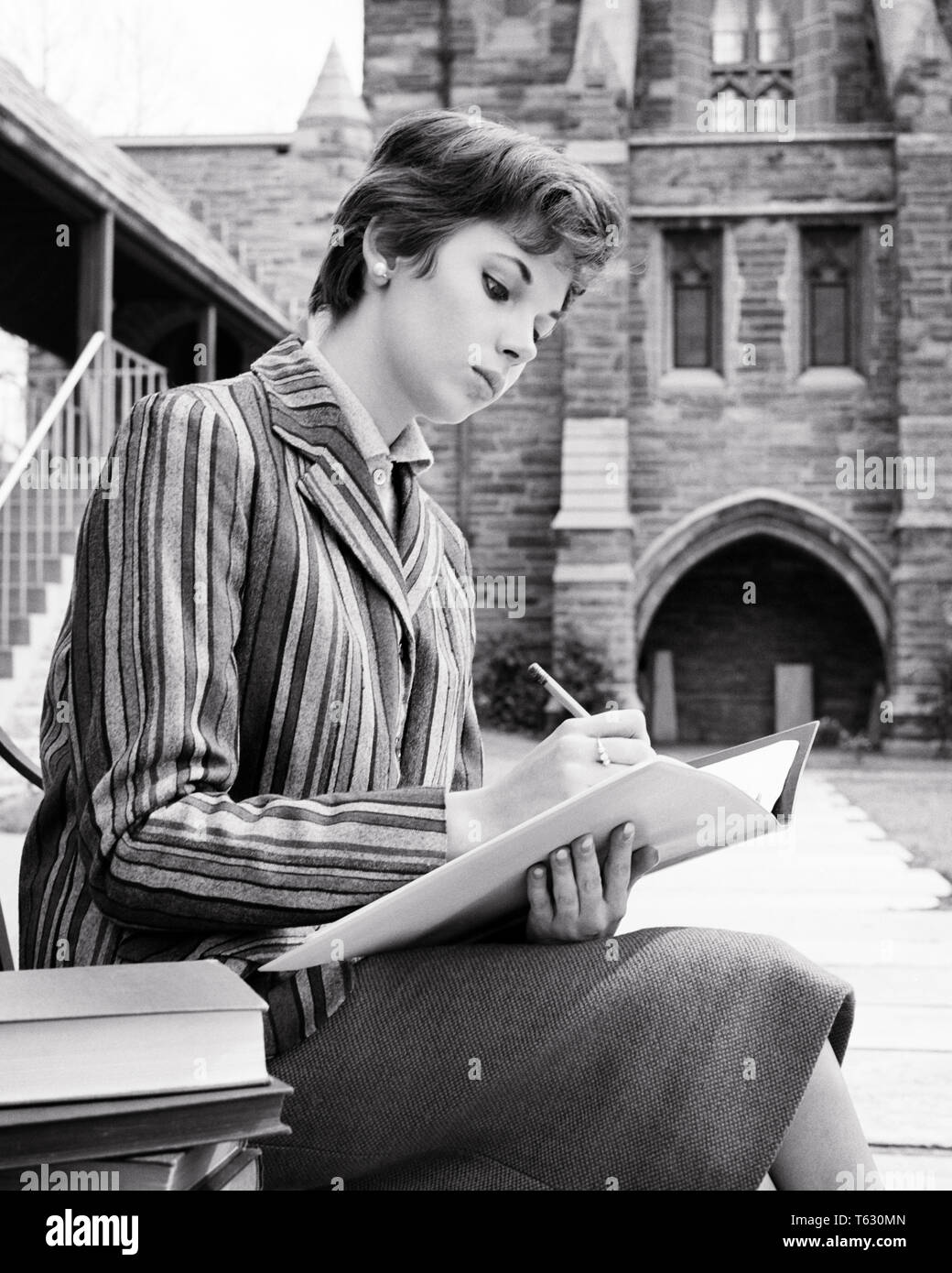 1960s college students studying in hi-res stock photography and images ...