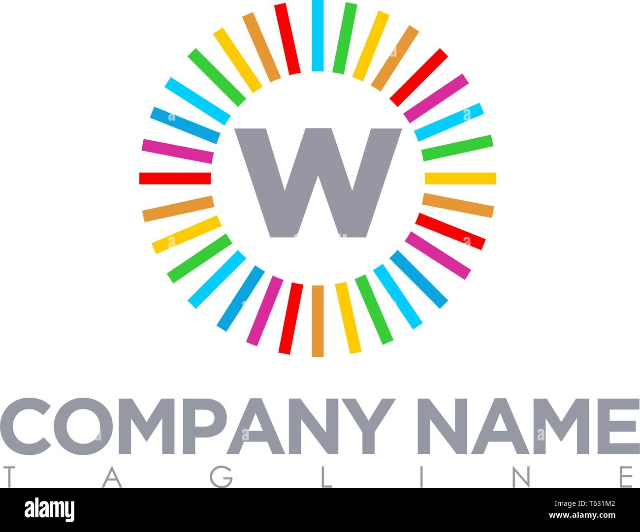 Letter w for digital vector logo Stock Vector Images - Alamy