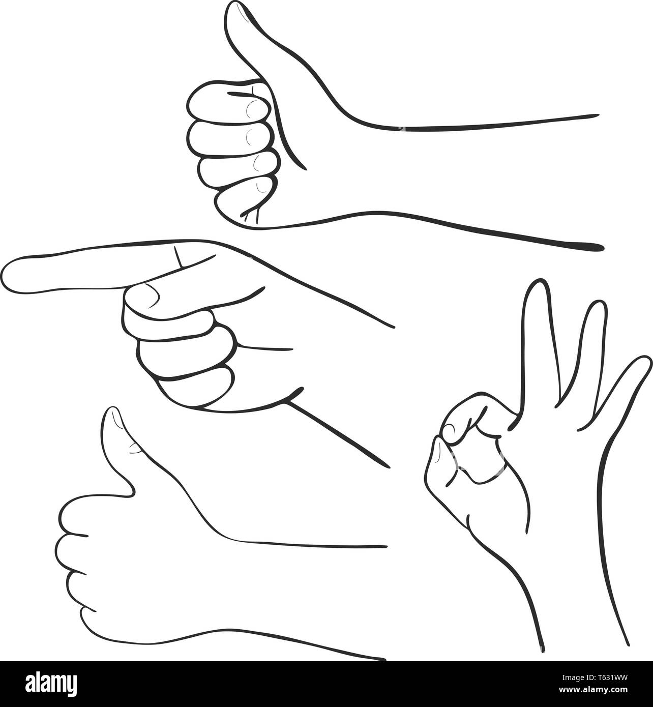 Set of cartoon hands, vector Stock Vector Image & Art - Alamy
