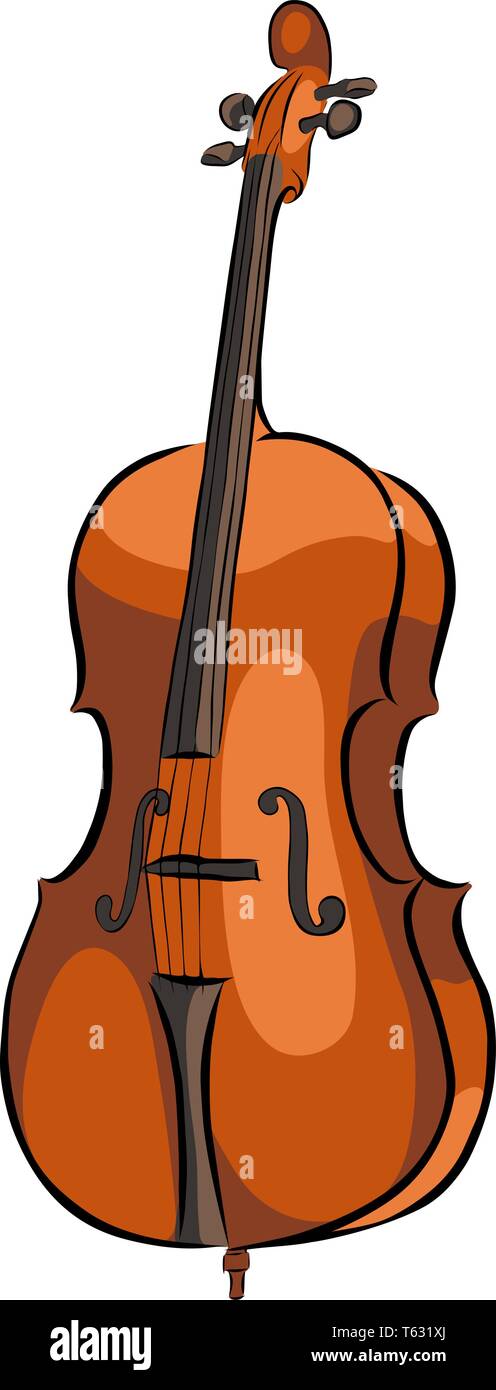 Hand drawn cello musical instrument, vector Stock Vector Image & Art ...