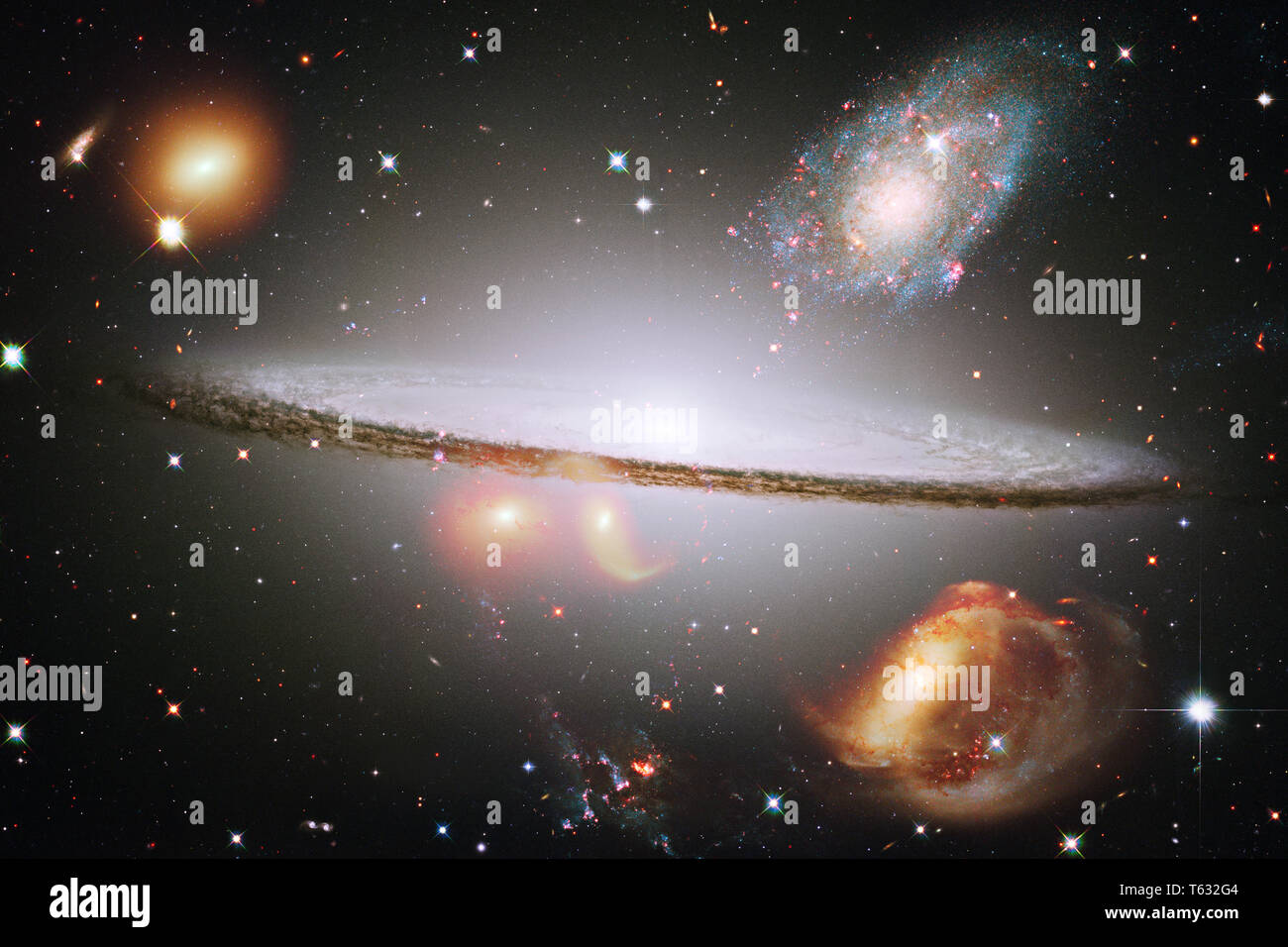 Universe scene with stars and galaxies in deep space showing the beauty ...