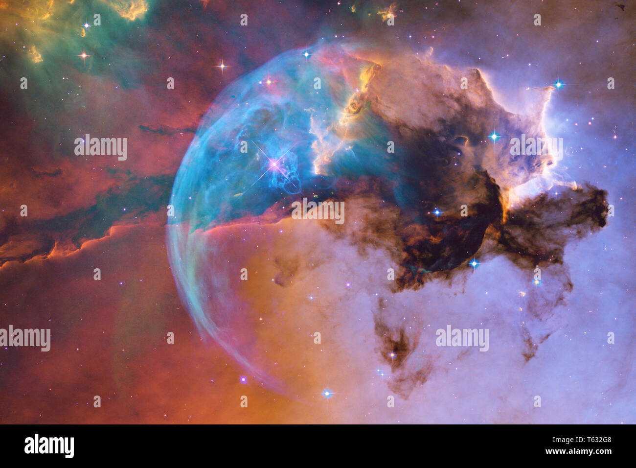 Galaxies, stars and nebulas in awesome space image. Colorful science ...