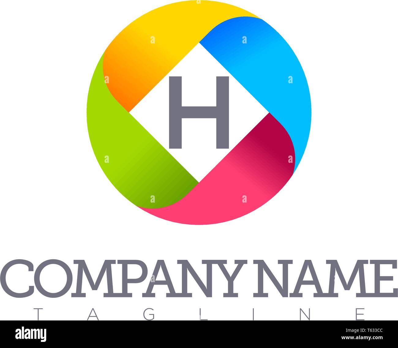 H LETTER MODERN LOGO TEMPLATE Stock Vector Image & Art - Alamy
