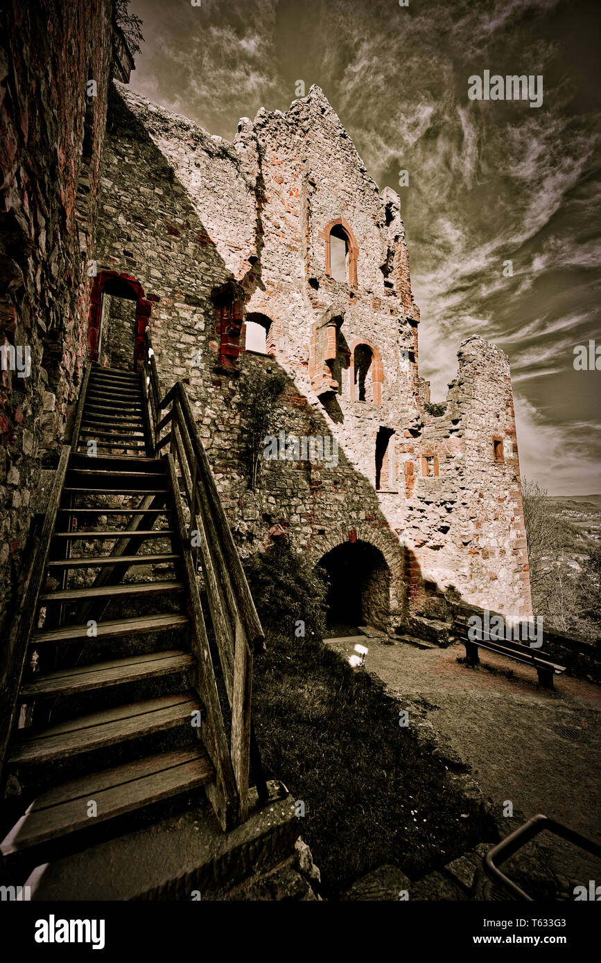 Castle Ruins In Dramatic Tonality Stock Photo - Alamy