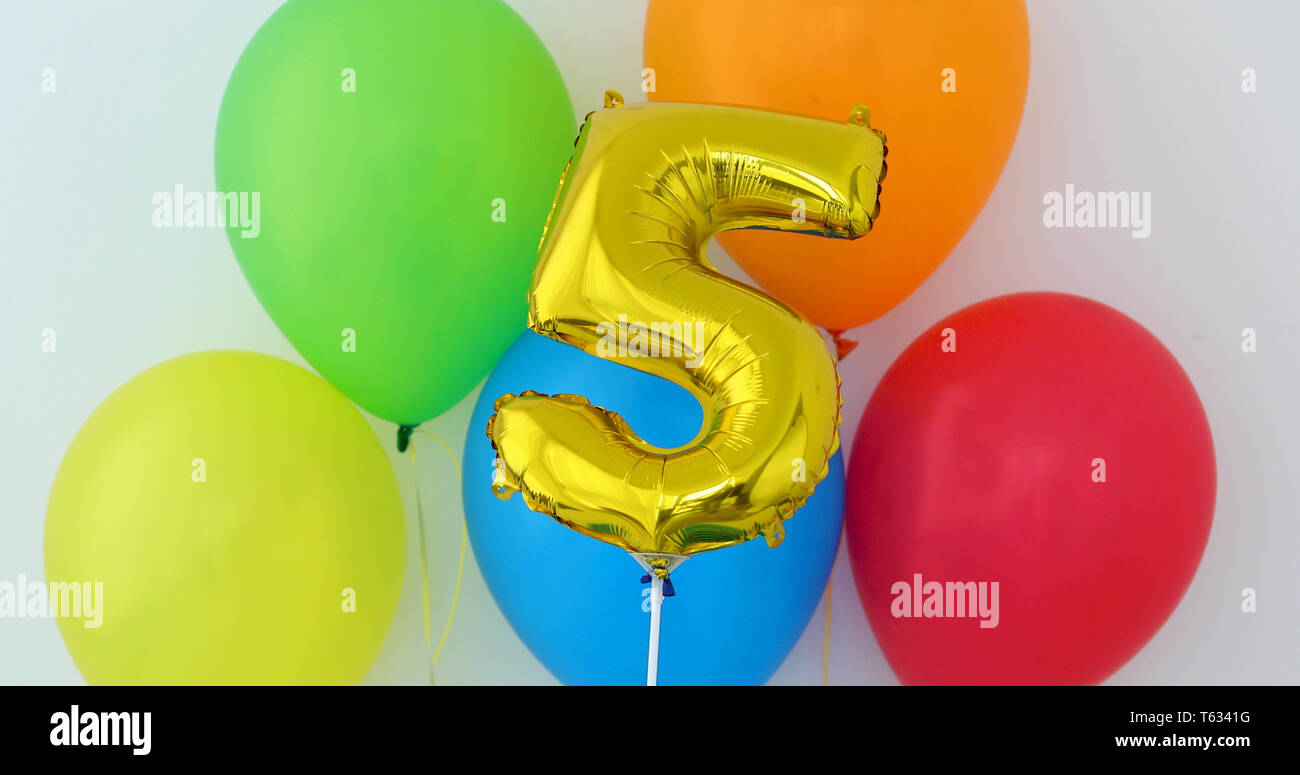 Happy 5th birthday balloon hi-res stock photography and images - Alamy
