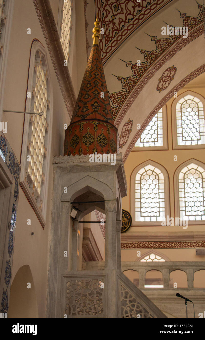 Interior of Ottoman style mosque with a huge pillars and arches Stock ...