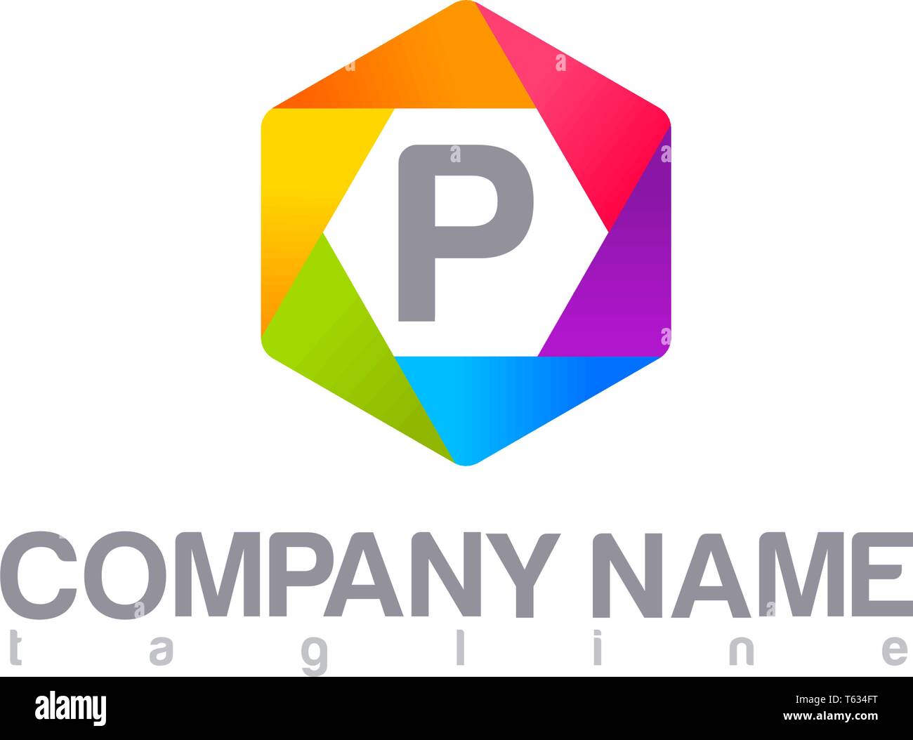 P LETTER MODERN LOGO TEMPLATE Stock Vector Image & Art - Alamy