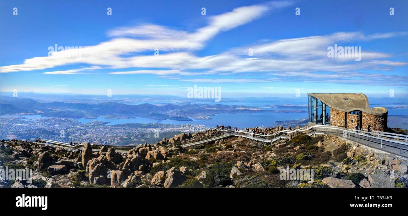 Mount Wellington Lookout Center Panoramic view Stock Photo - Alamy