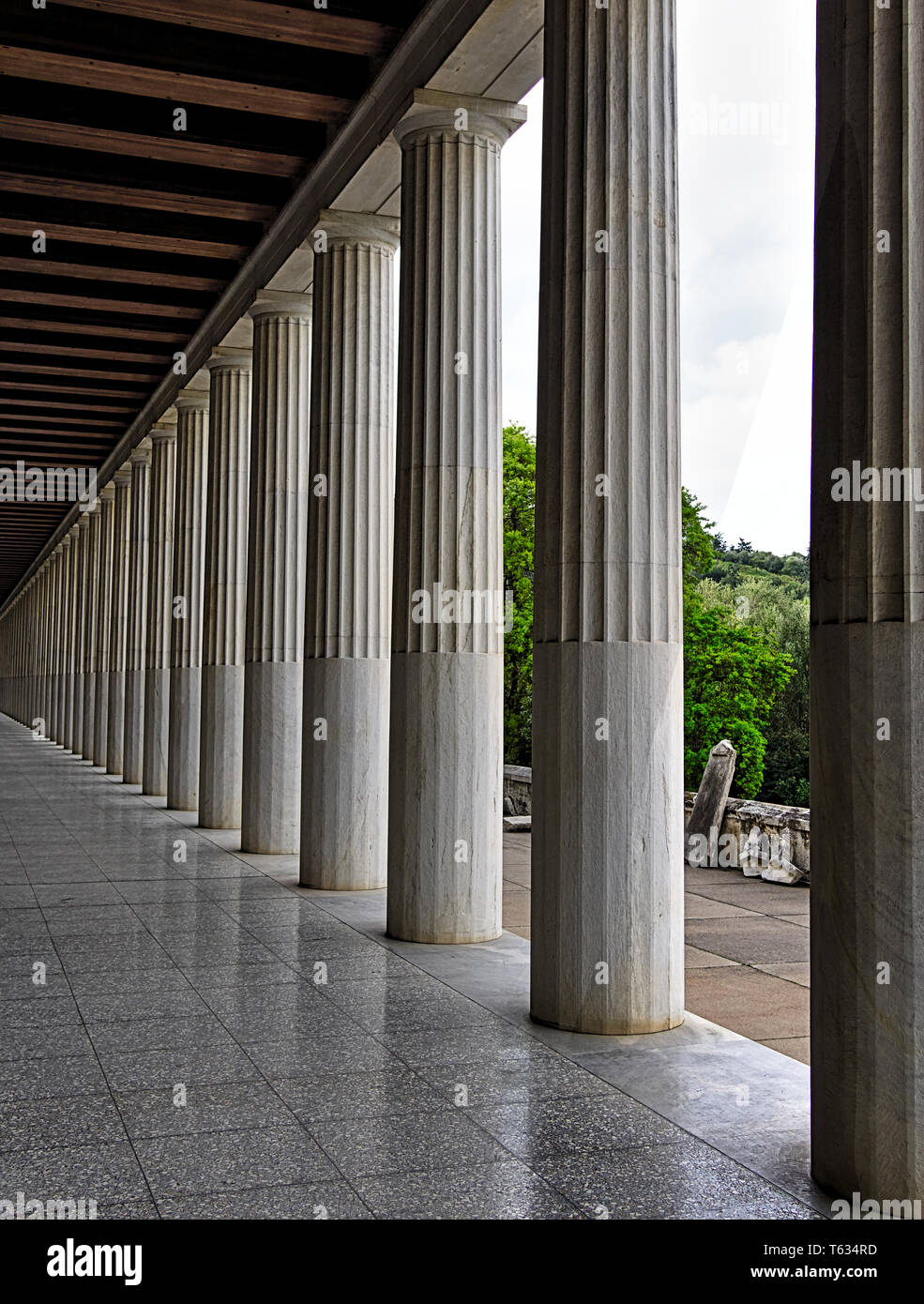 Stoa of Attalos in Athens, Greece. Impressive building in Ancient Agora ...
