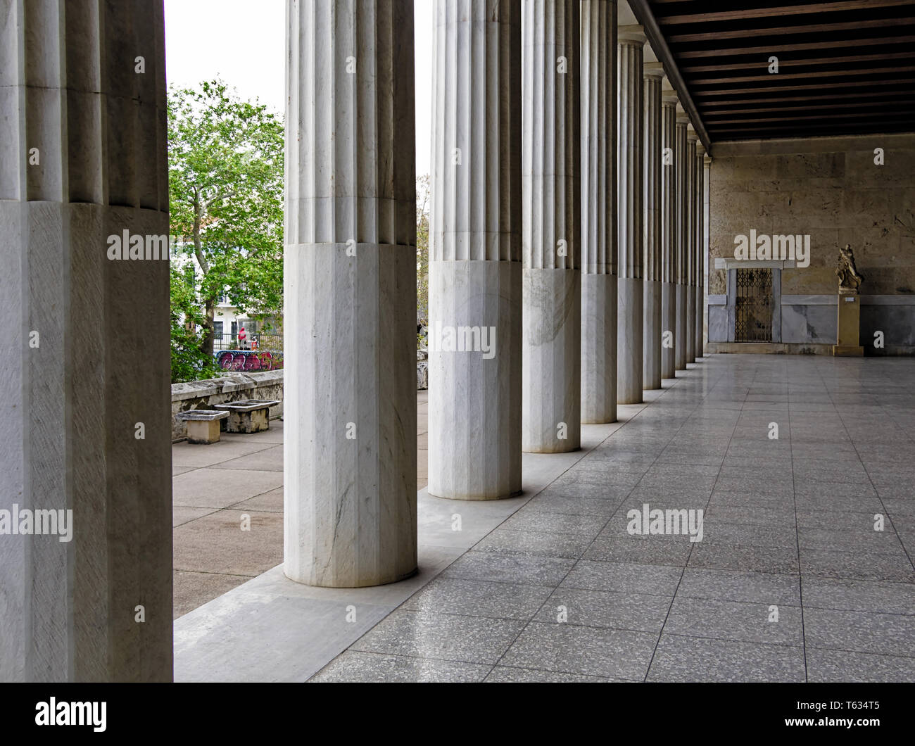 Stoa of Attalos in Athens, Greece. Impressive building in Ancient Agora ...