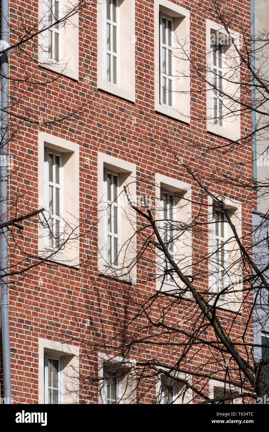 Textures brick wall. Window patterns. European apartment building ...