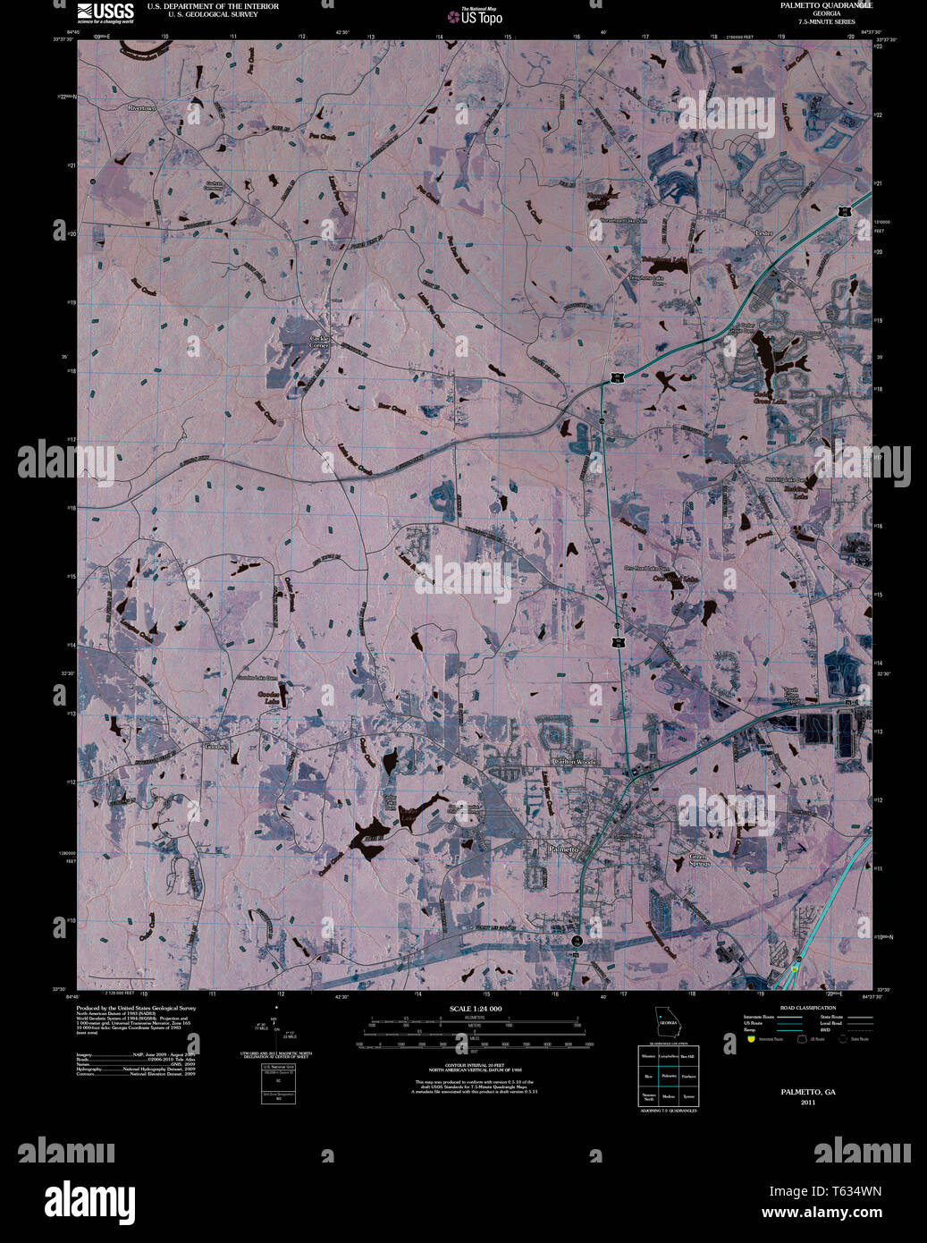 Palmetto georgia map hi-res stock photography and images - Alamy