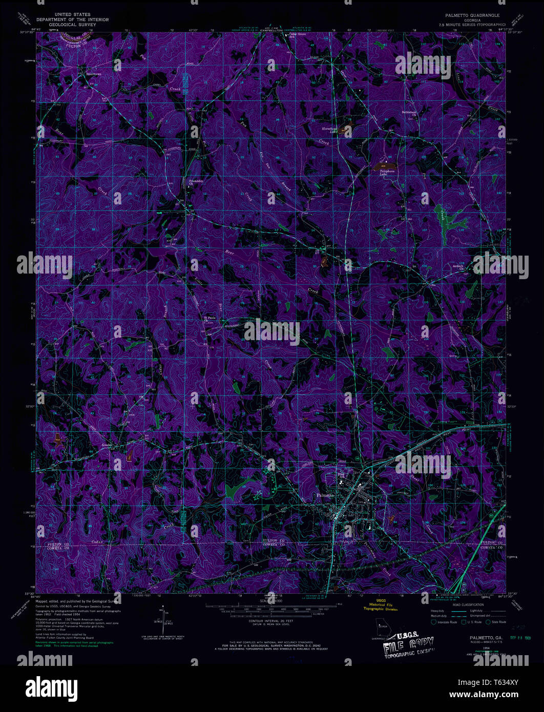 Palmetto georgia map hi-res stock photography and images - Alamy