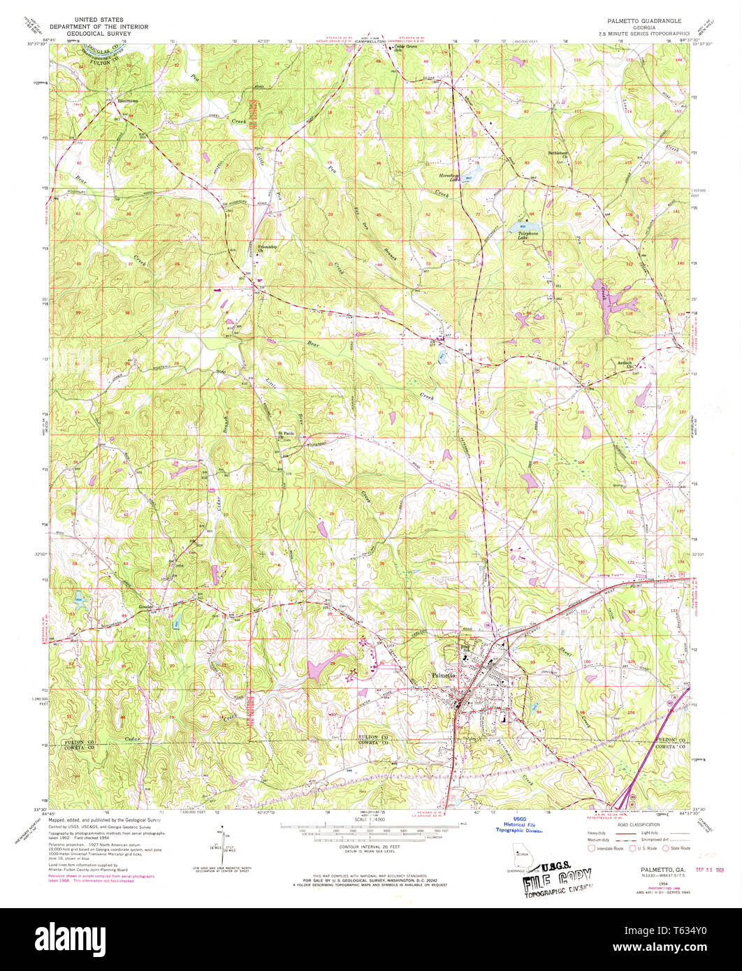 Palmetto georgia map hi-res stock photography and images - Alamy