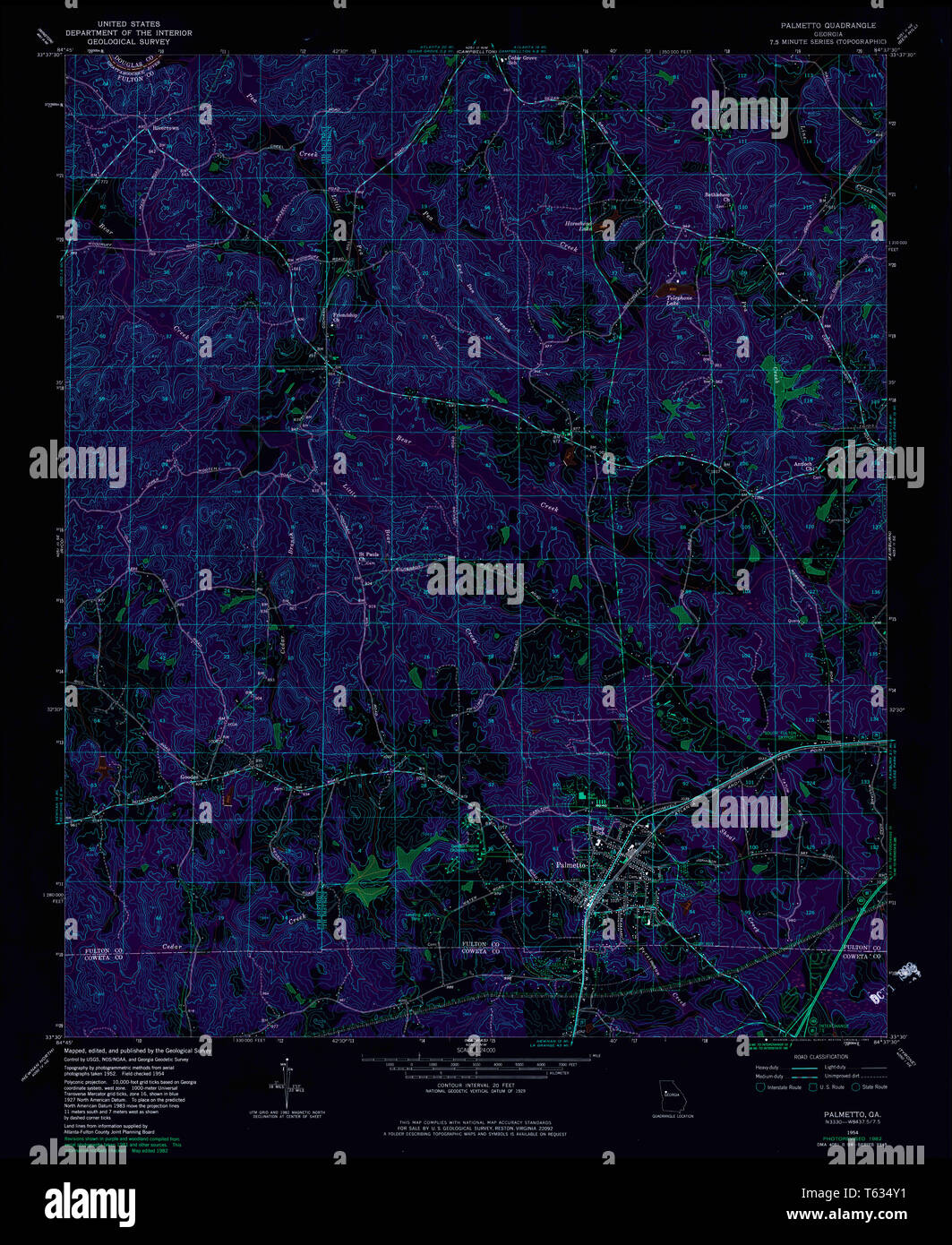 Palmetto georgia map hi-res stock photography and images - Alamy