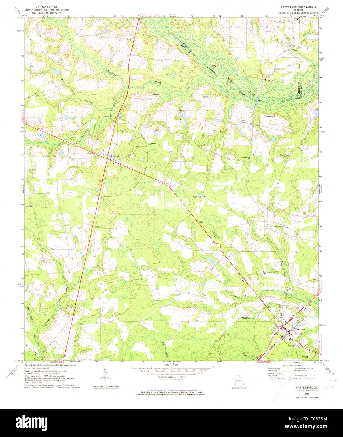 Patterson georgia map hi-res stock photography and images - Alamy
