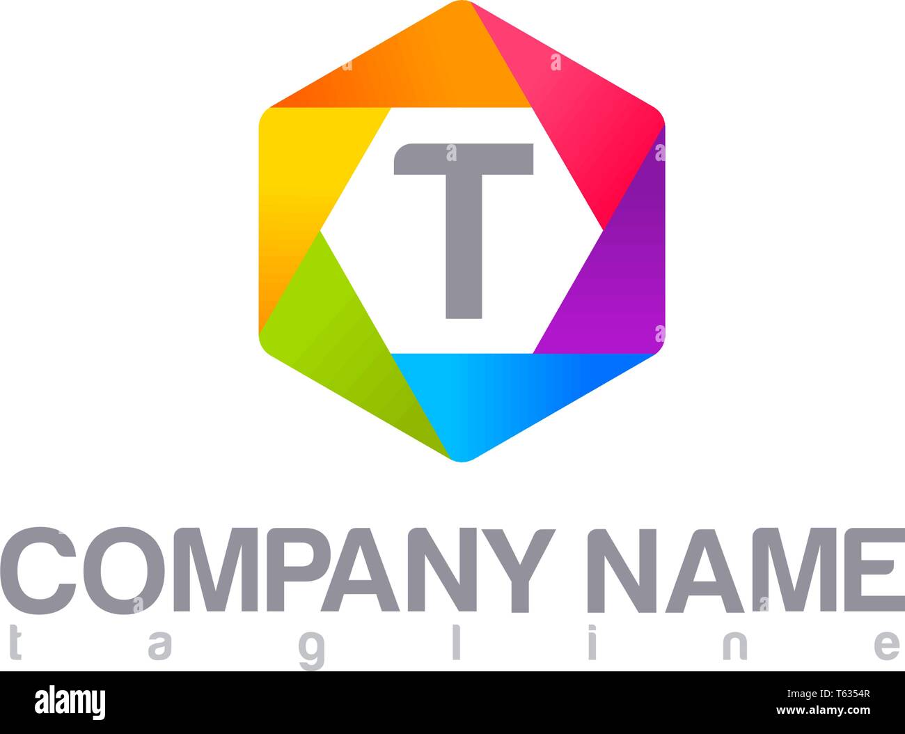 T LETTER MODERN LOGO TEMPLATE Stock Vector Image & Art - Alamy