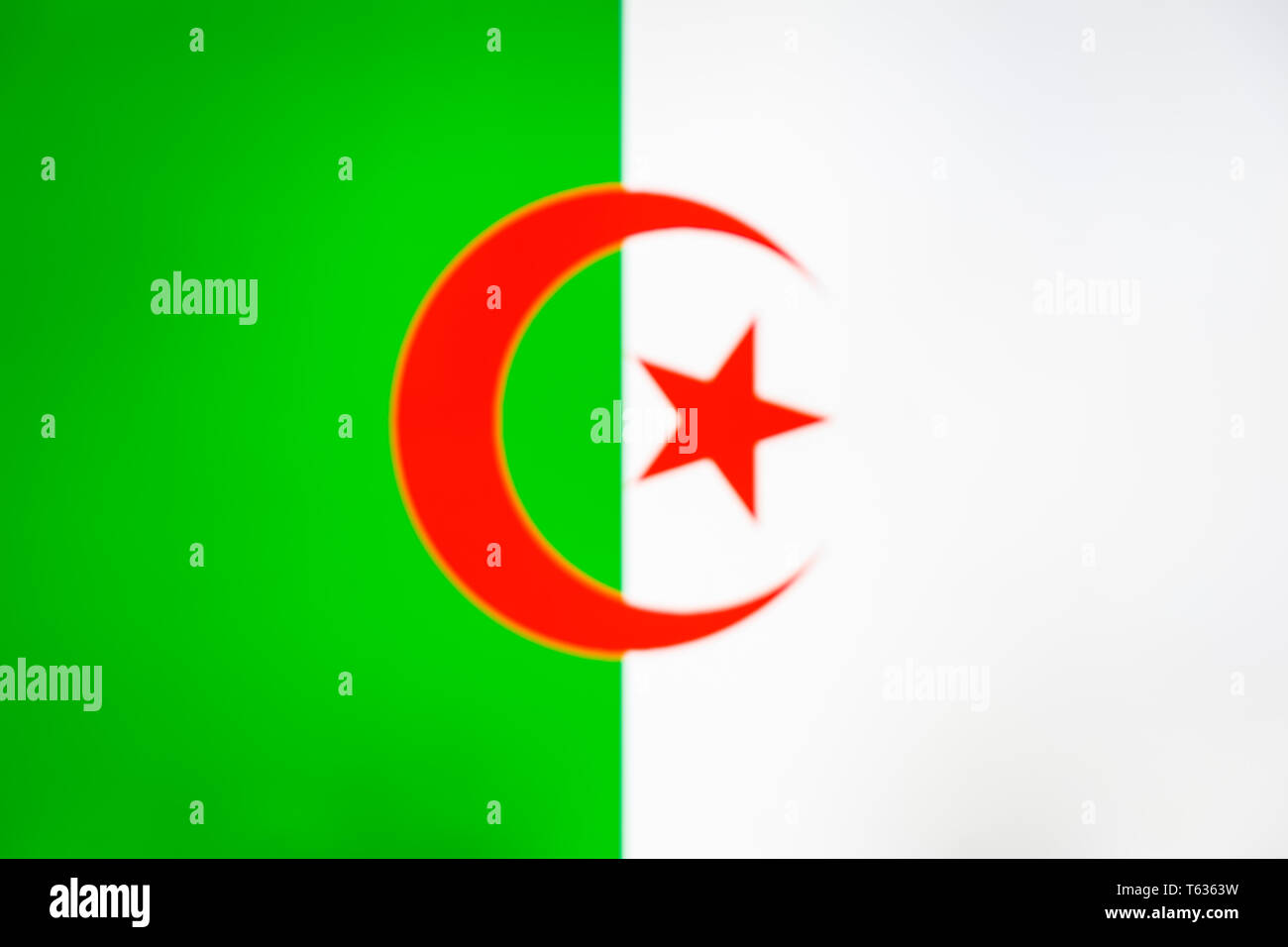 abstract blurred background color of the national flag of Algeria ...