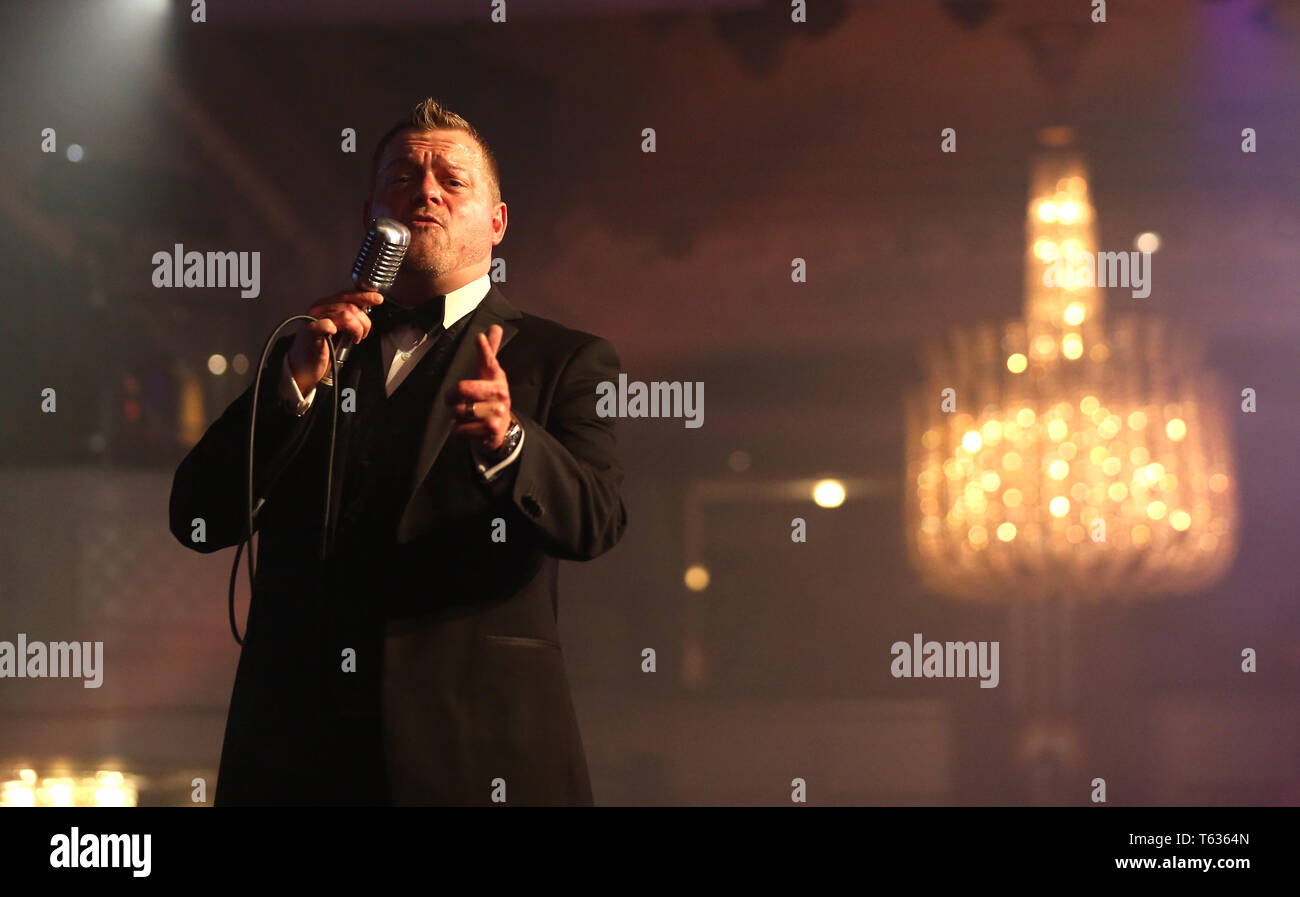 Singer Steve Cole performs during the 2019 PFA Awards at the Grosvenor ...
