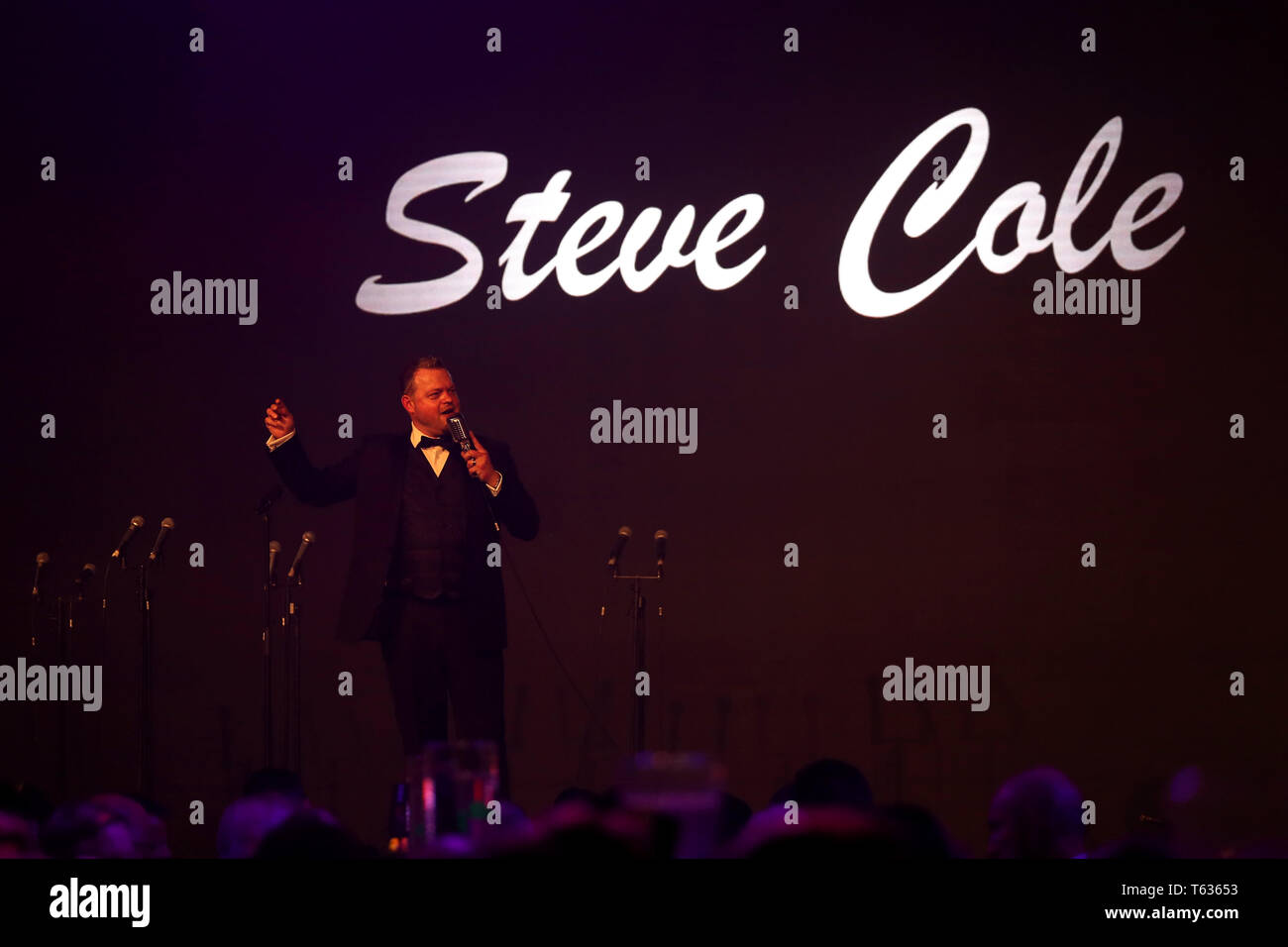 Singer Steve Cole performs during the 2019 PFA Awards at the Grosvenor ...