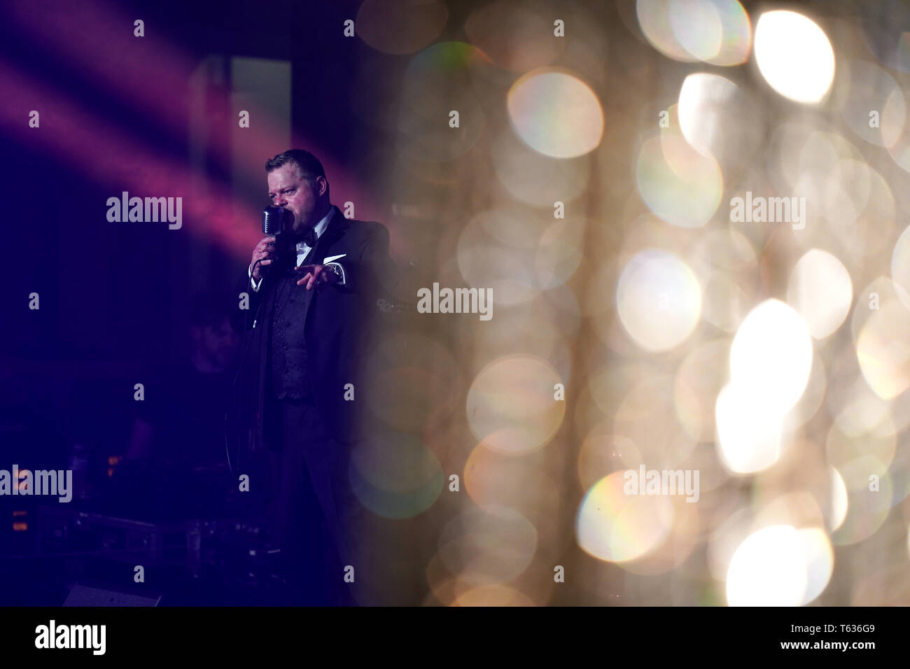 Singer Steve Cole performs during the 2019 PFA Awards at the Grosvenor ...