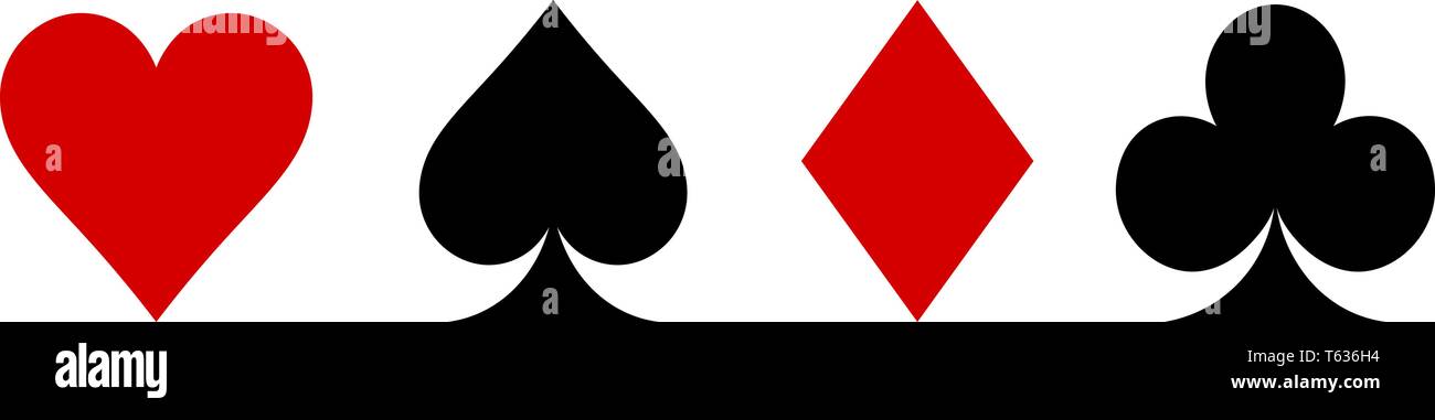 poker suits card. Set of playing card suits isolated on white ...