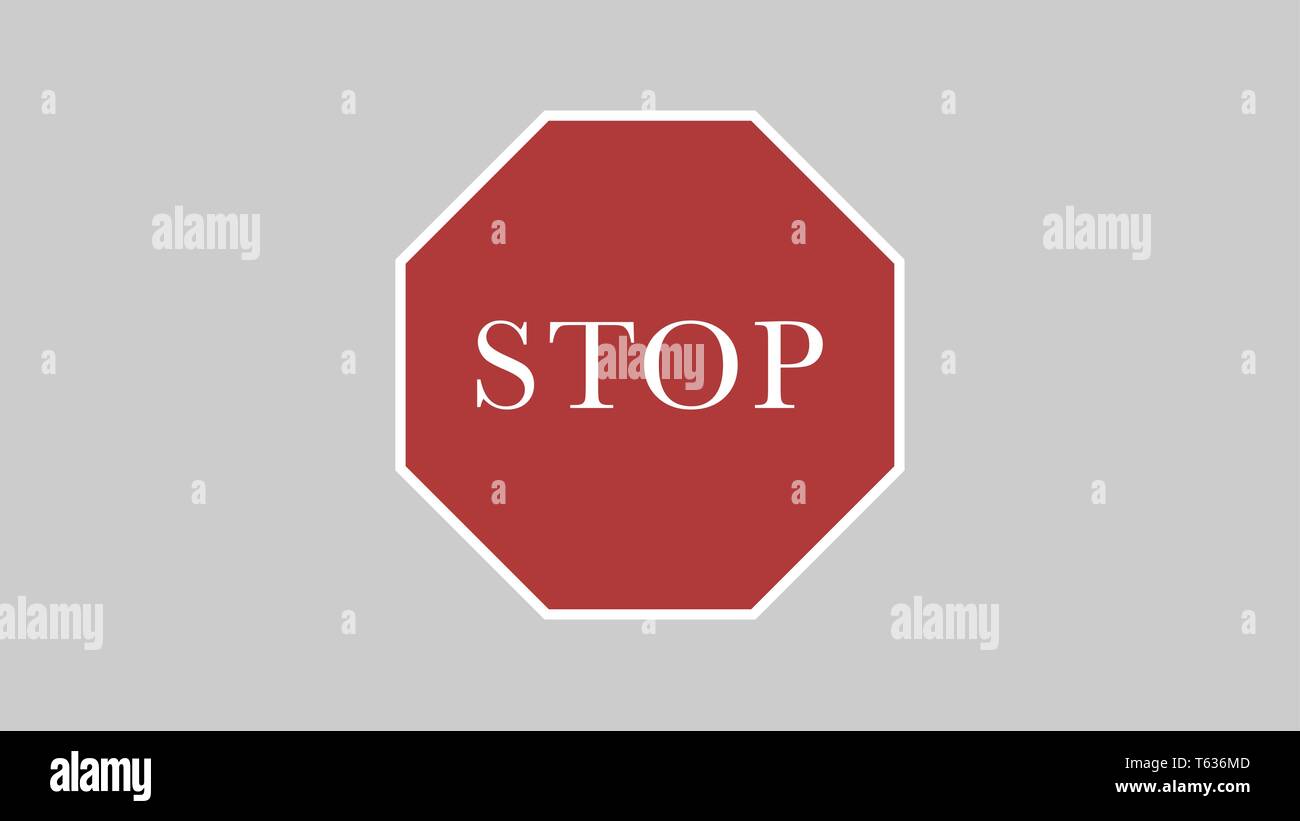 Vector warning stop sign icon Stock Vector Image & Art - Alamy