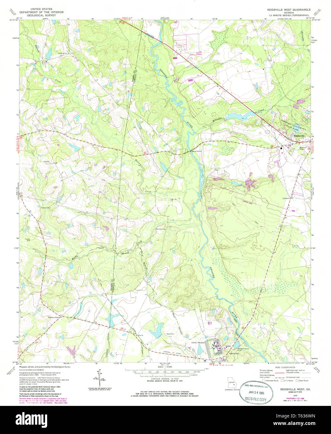 USGS TOPO Map Georgia GA Reidsville West 246732 1970 24000 Restoration ...