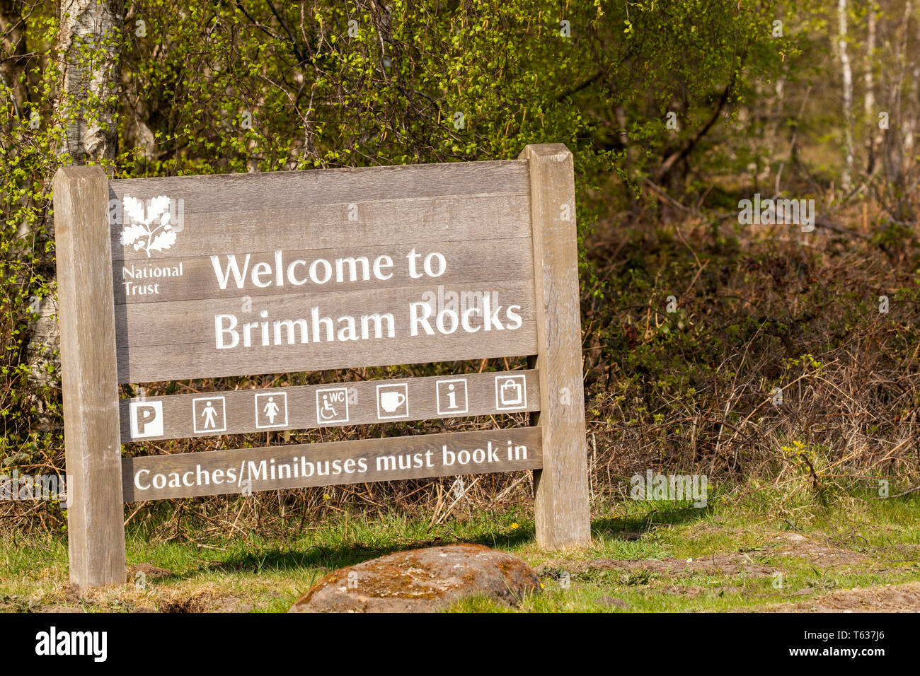 notice board sign saying welcome to Brimham rocks a National Trust ...