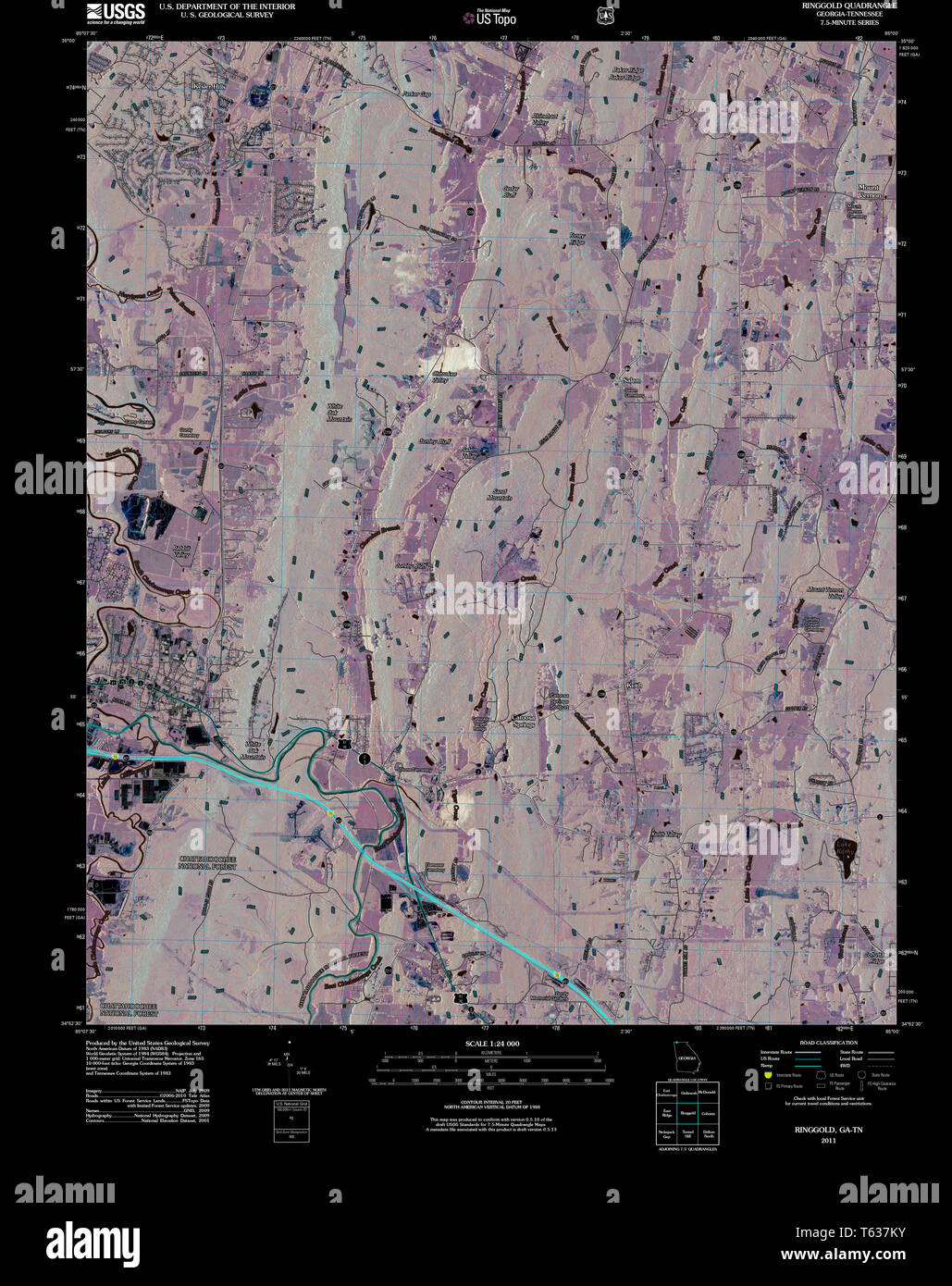 Map of ringgold hi-res stock photography and images - Alamy