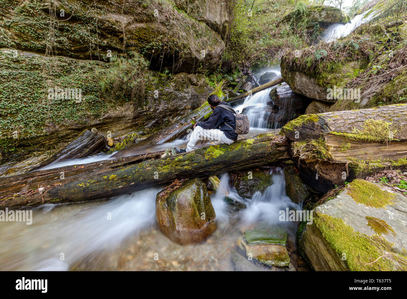 Photo of milky Water stream in himalayas - waterfall inIndia Stock ...