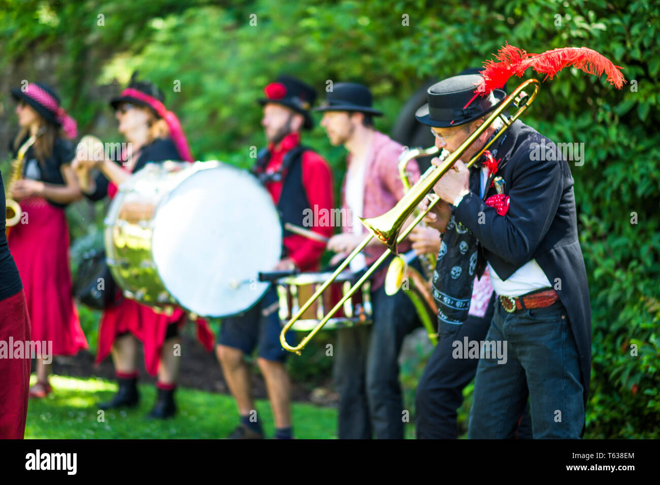 Brass band play at festival Stock Photo - Alamy