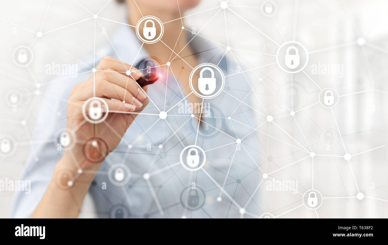 Cyber security, information privacy, data protection concept on modern ...