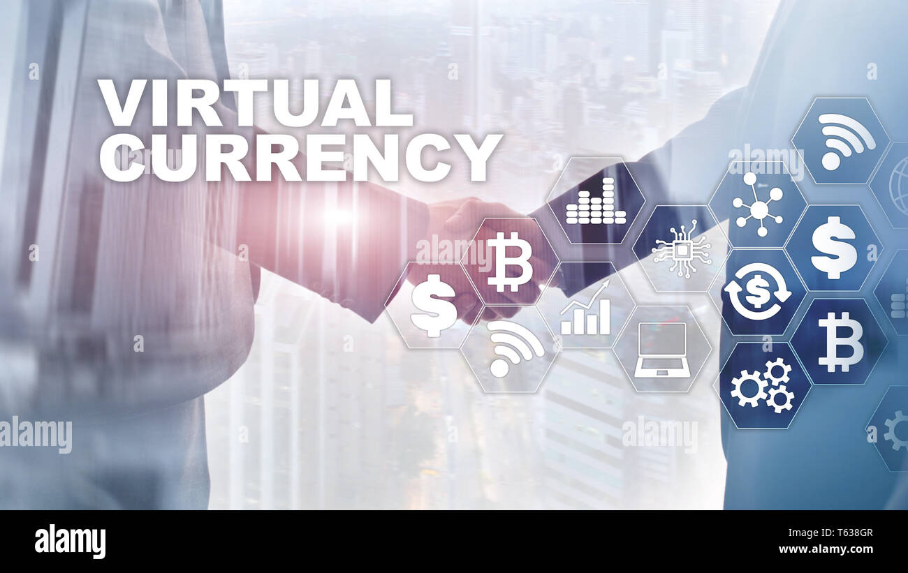 Virtual Currency Exchange, Investment concept. Currency symbols on a ...