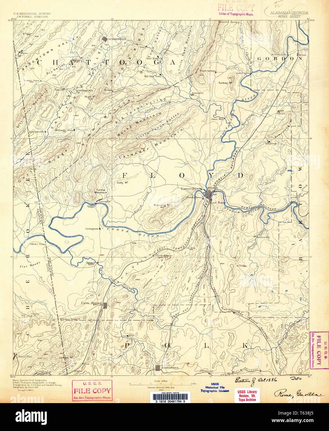 Map of rome georgia hi-res stock photography and images - Alamy
