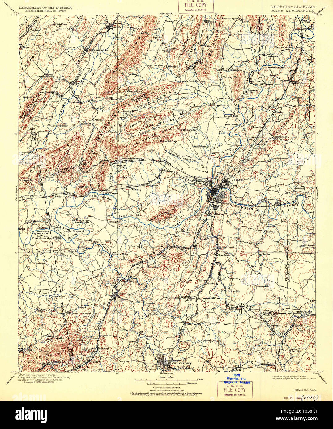 Map of rome georgia hi-res stock photography and images - Alamy