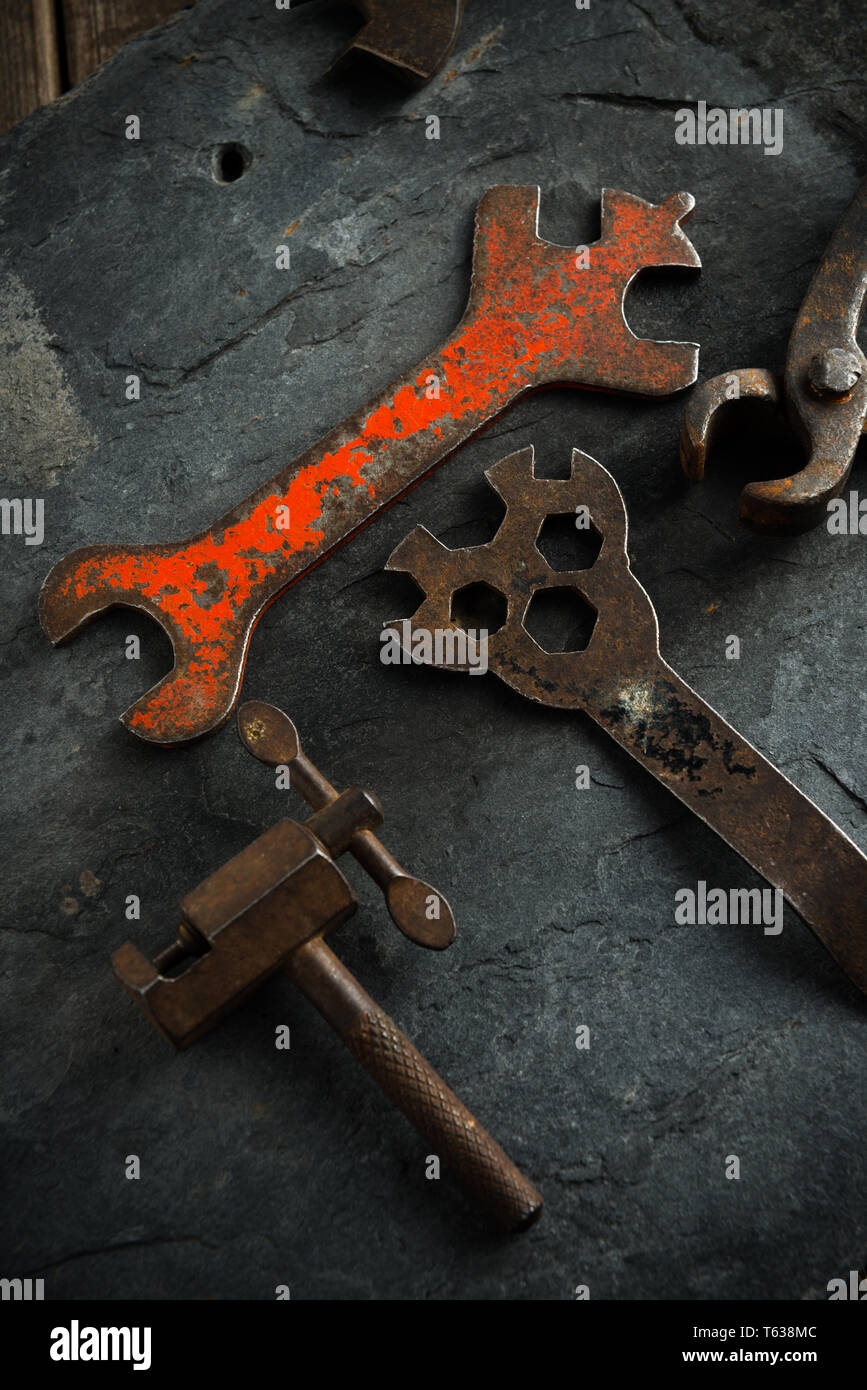 vintage rustic tools Stock Photo - Alamy