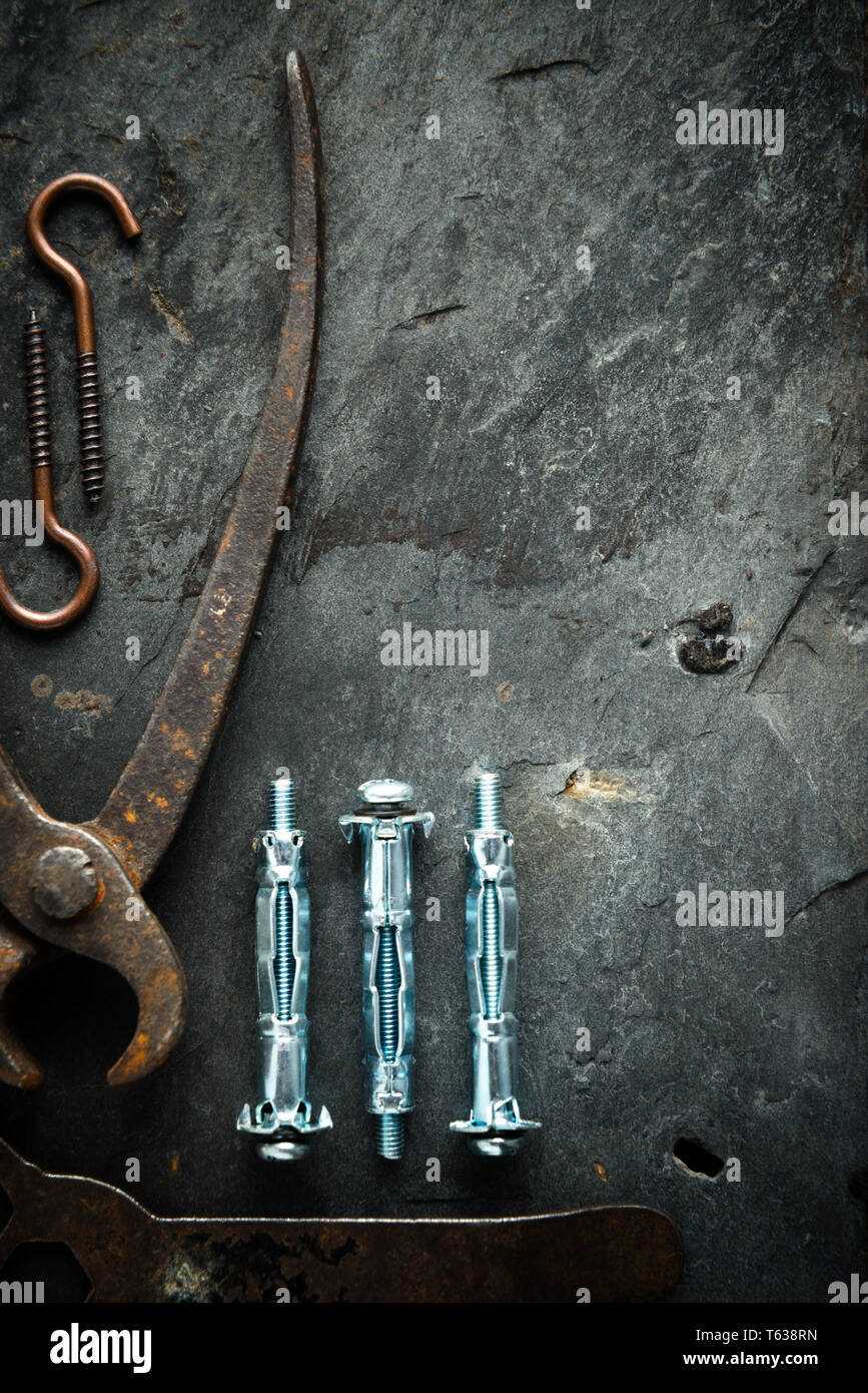 vintage rustic tools Stock Photo - Alamy