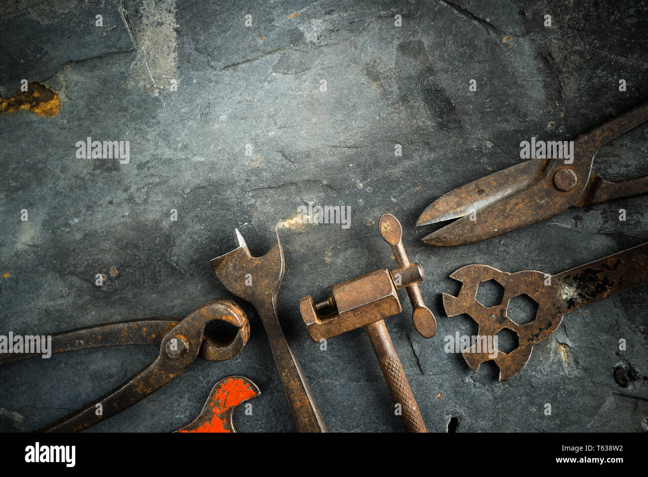 vintage rustic tools Stock Photo - Alamy