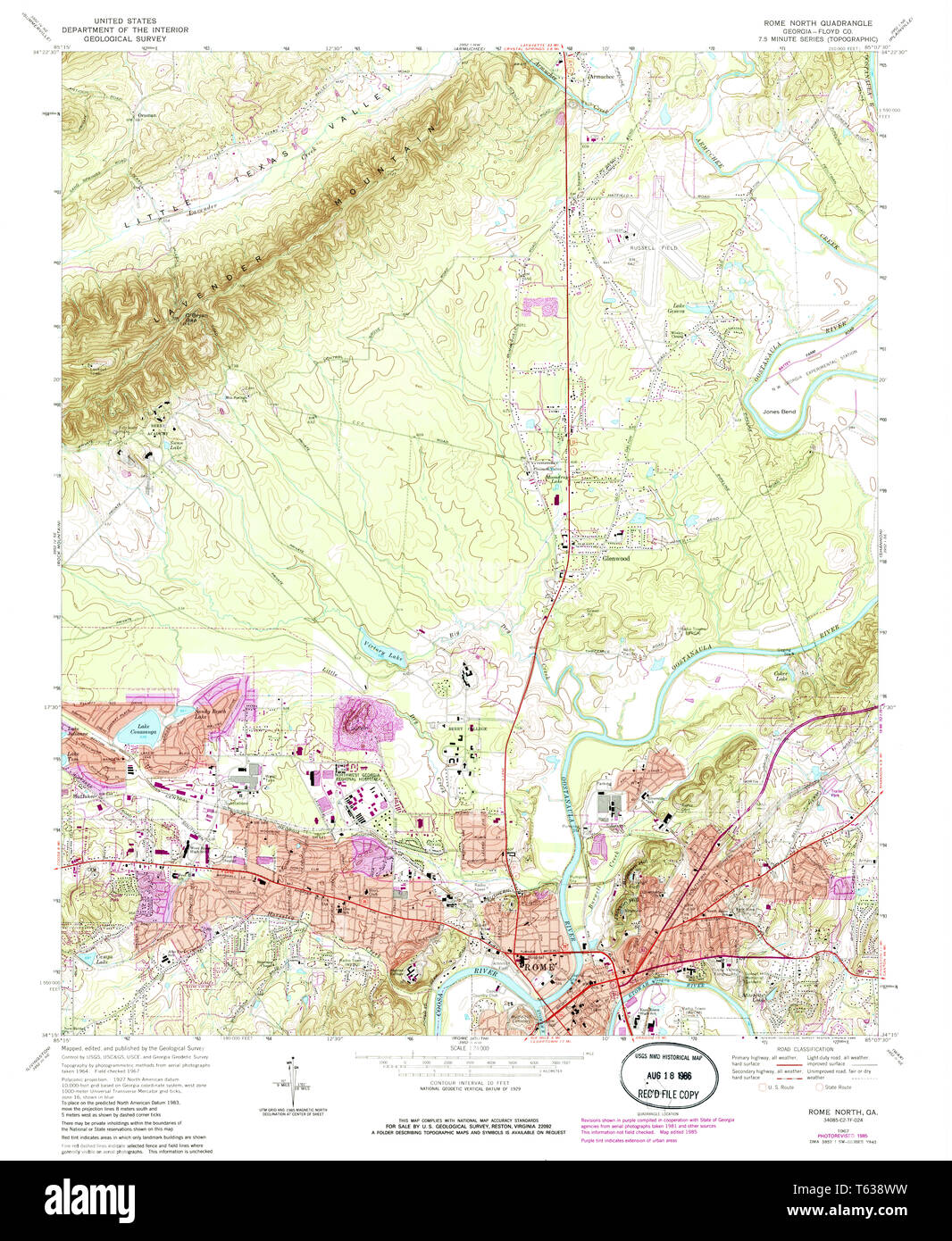 Map of rome georgia Cut Out Stock Images & Pictures - Alamy