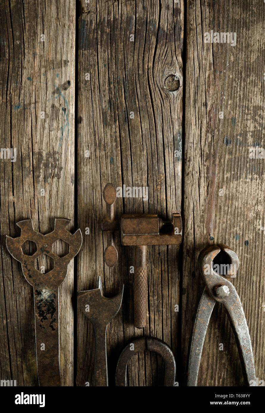 vintage rustic tools Stock Photo - Alamy