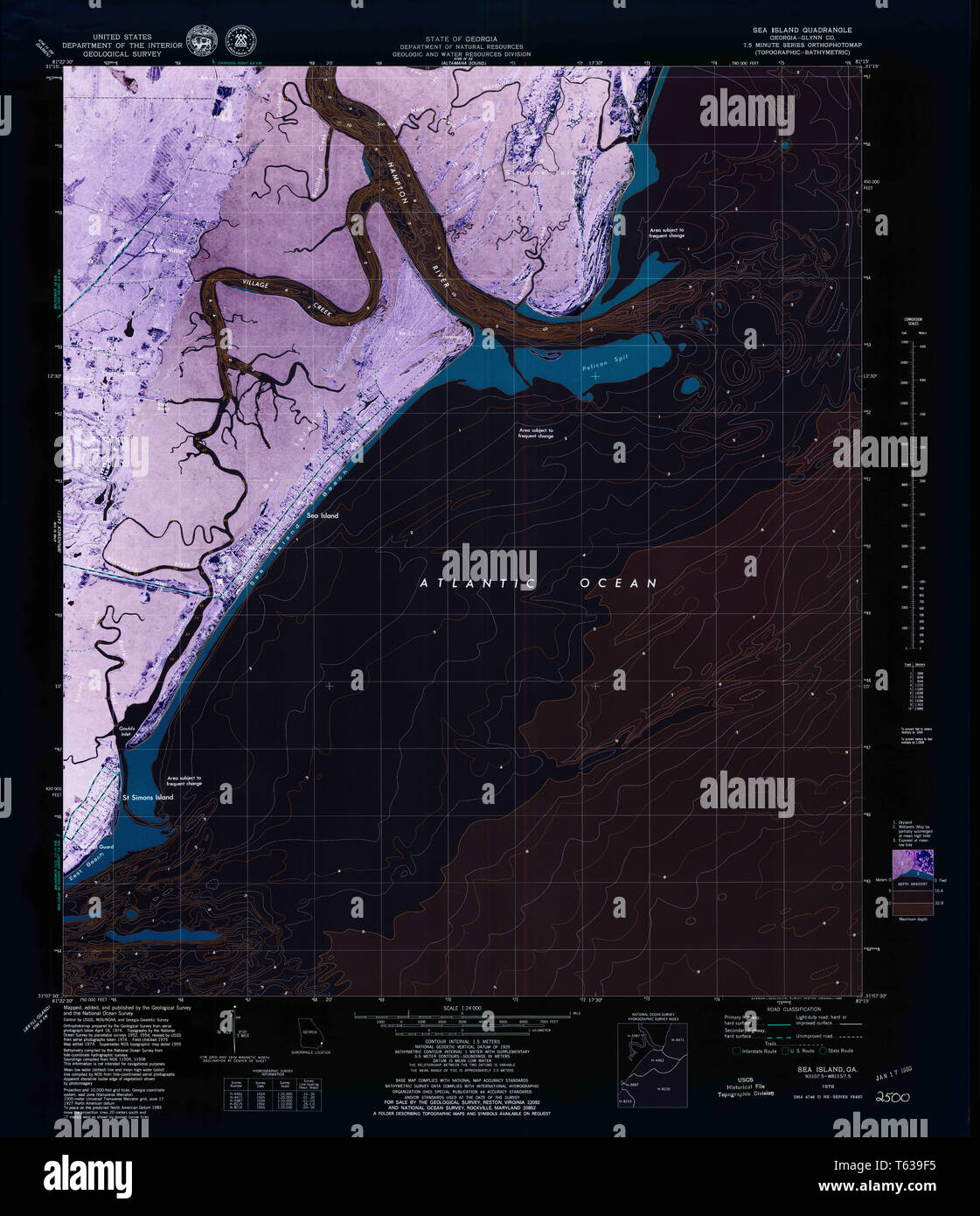 Sea island georgia map hi-res stock photography and images - Alamy