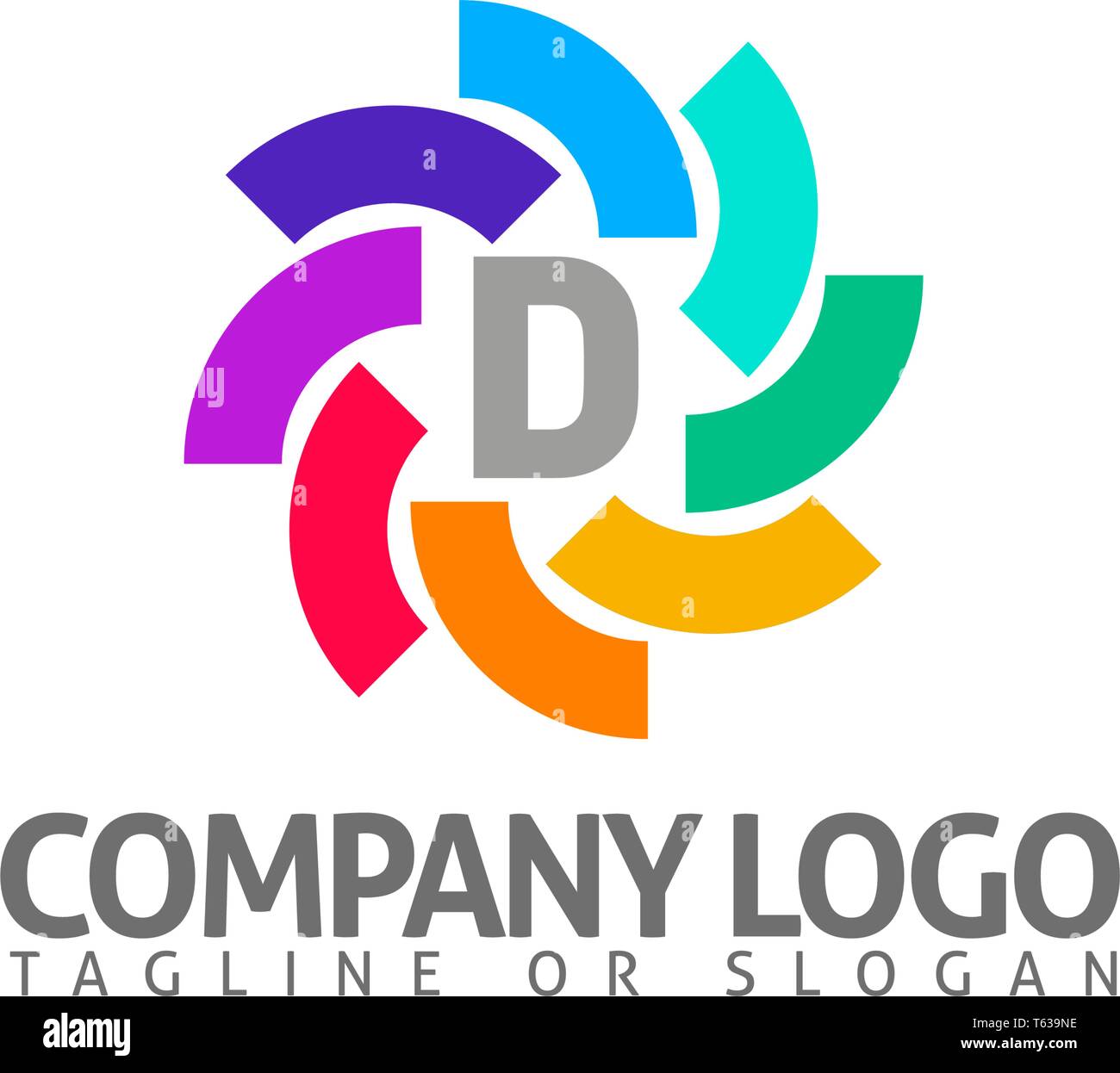 D LETTER MODERN LOGO TEMPLATE Stock Vector Image & Art - Alamy