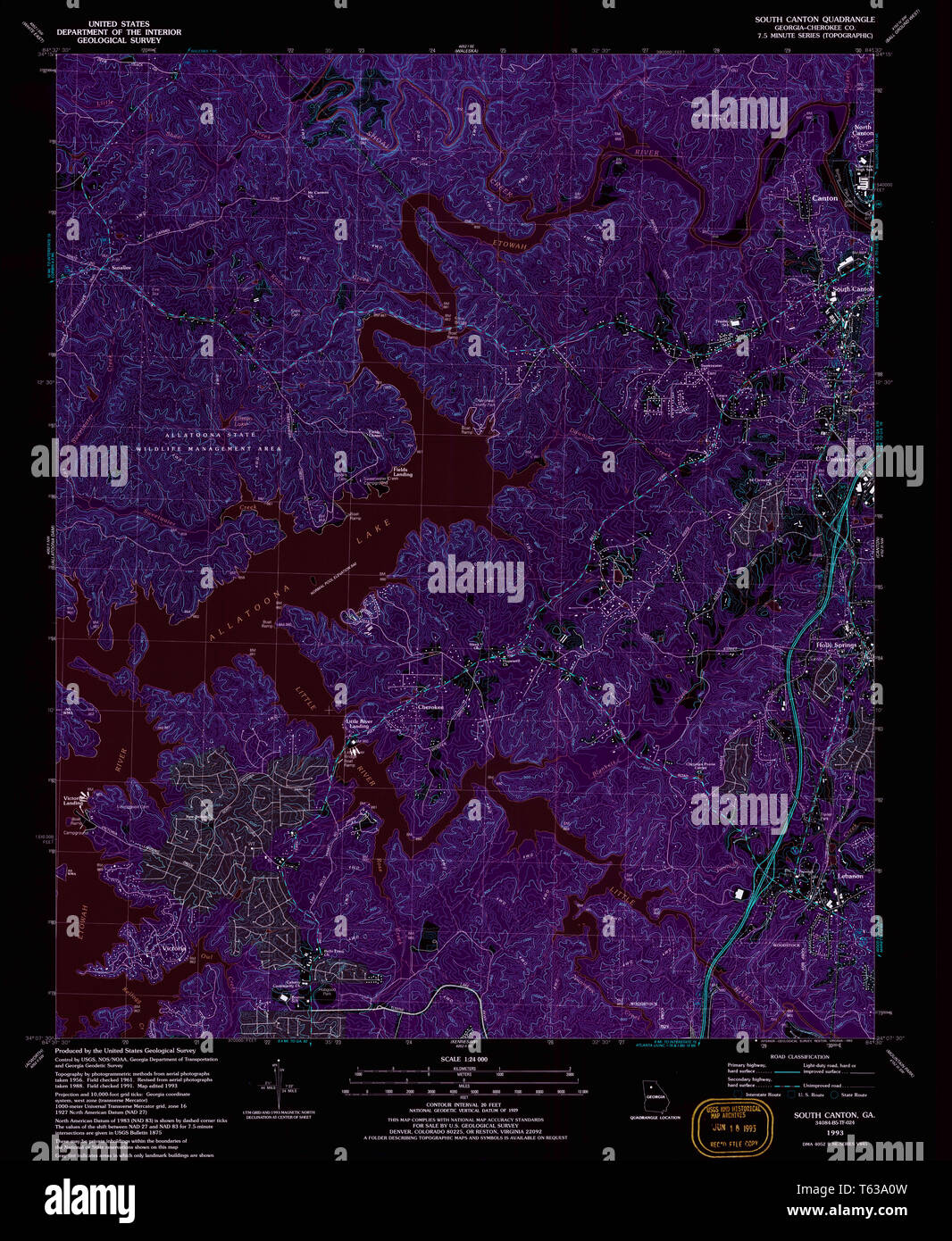 Canton georgia map hi-res stock photography and images - Alamy