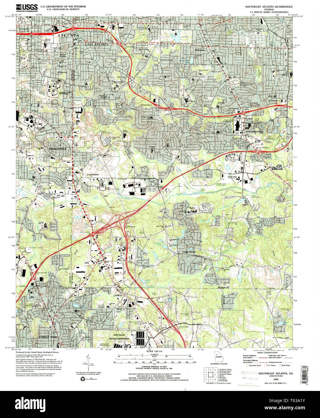 Map of atlanta georgia Cut Out Stock Images & Pictures - Alamy