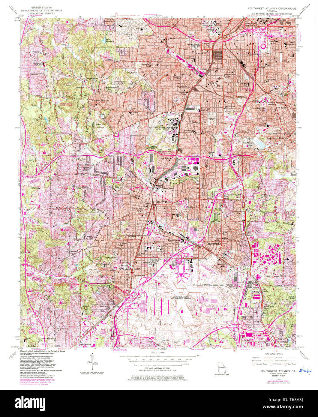 Map of atlanta georgia Cut Out Stock Images & Pictures - Alamy