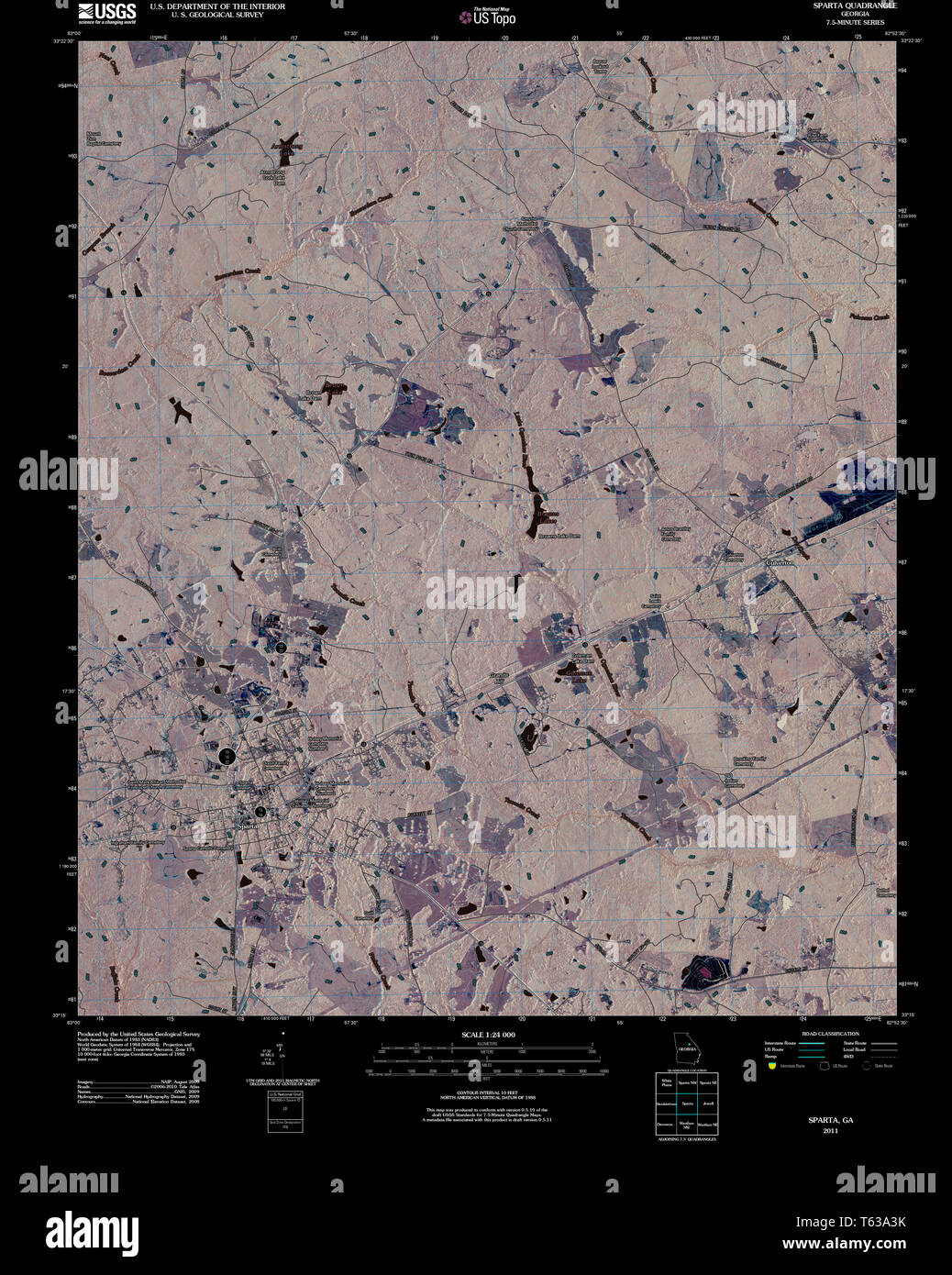 Sparta georgia map hi-res stock photography and images - Alamy