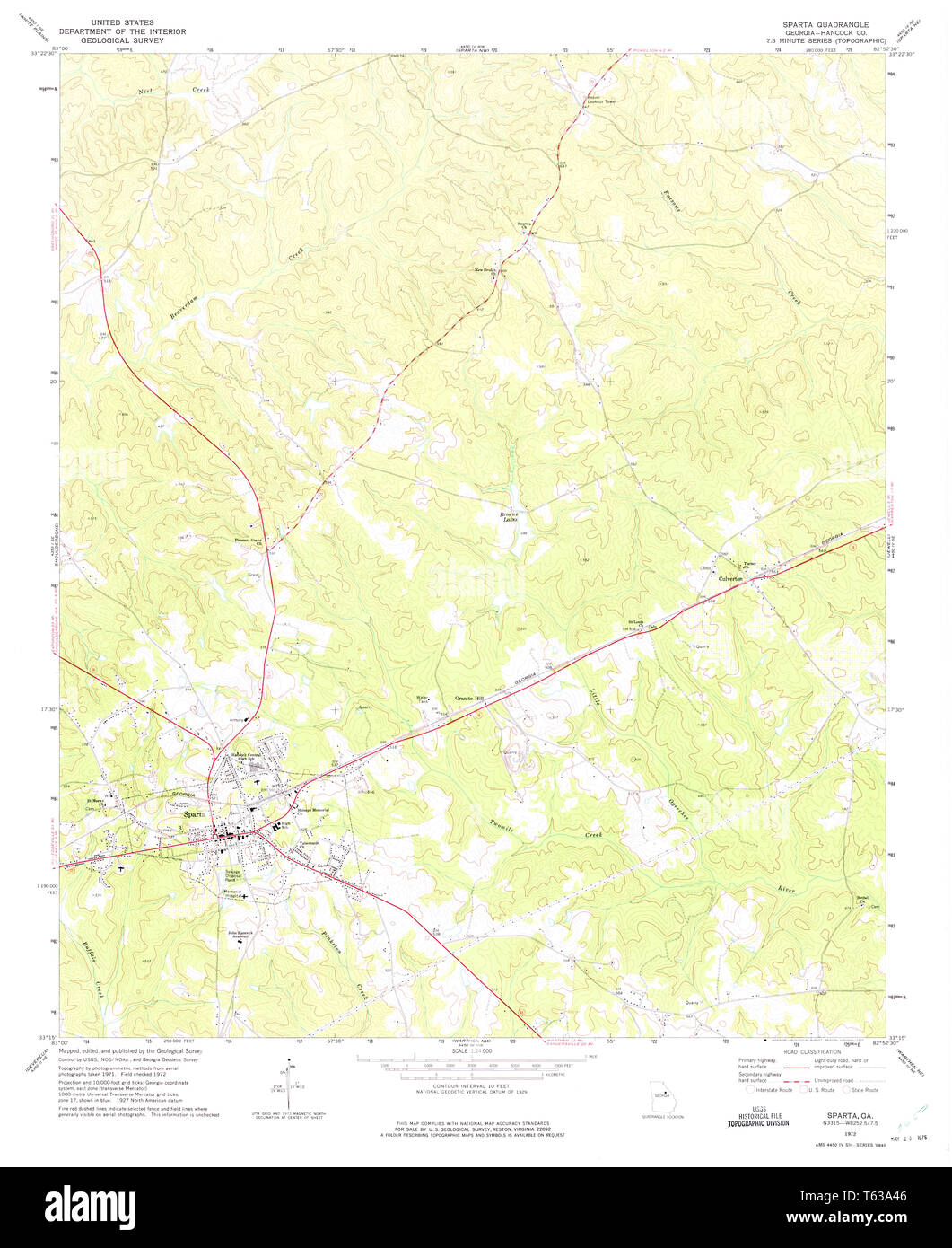 Sparta georgia map hi-res stock photography and images - Alamy