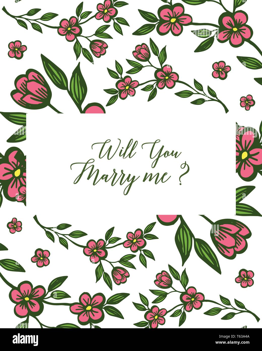 Vector illustration decorative will you marry me for abstract pink ...